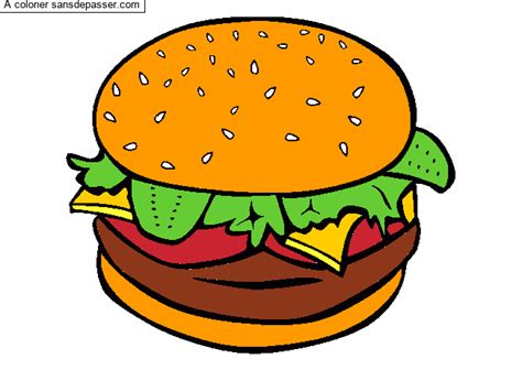 Coloriage Hamburger Sans Dépasser