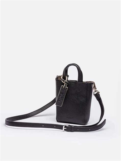 Mini Bag Zafiro Efecto Cuero Negro Prüne
