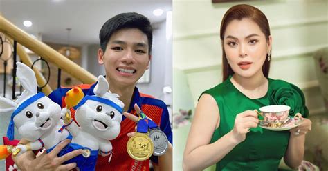 Thần đồng bơi Nguyễn Hữu Kim Sơn đáp trả cực khéo Hoa hậu Phương Lê
