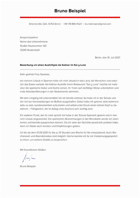 Bewerbung als Aushilfe Muster und Tipps fürs Anschreiben