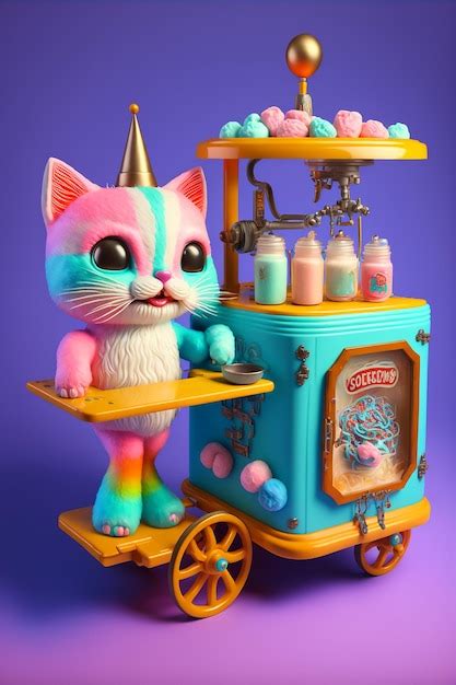 Premium AI Image A Unicorn Milkshake Is On Display In A Colorful Display