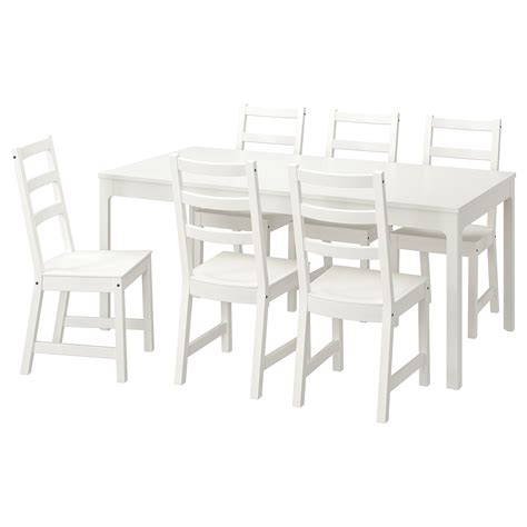 LANEBERG NORDVIKEN Tisch und 6 Stühle weiß weiß 130 190x80 cm