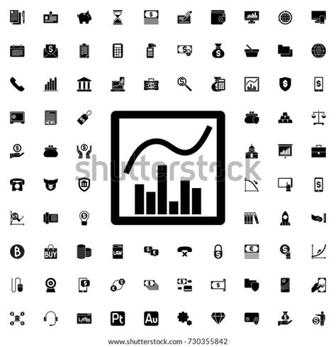 Graph Chart Icon Set Filled Finance Stock Vector Royalty Free