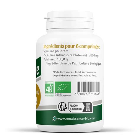 Spiruline Bio 500 mg 200 comprimés