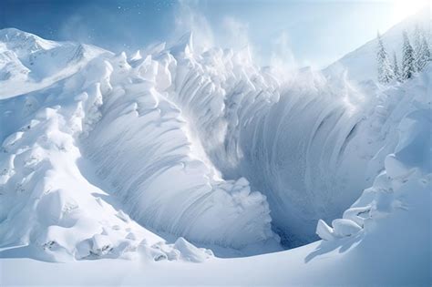 Fondo de invierno navideño con mucha nieve avanche en montañas Foto
