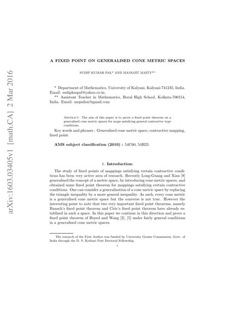 pdf a fixed point on generalised cone metric spaces