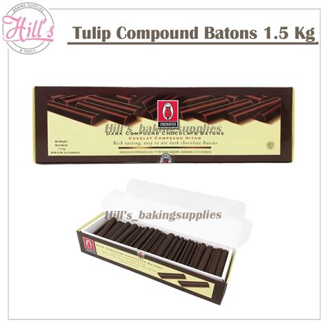 Jual TULIP COMPOUND BATONS STICK 250 Gr 500 Gr DARK CHOCOLATE STIK