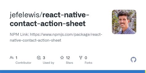 github jefelewis react native contact action sheet npm link package