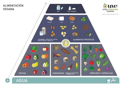 Pirámide de la alimentación vegana Unión Vegetariana Española UVE