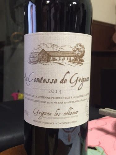 2013 La Suzienne La Comtesse De Grignan Les Adhemar Vivino US