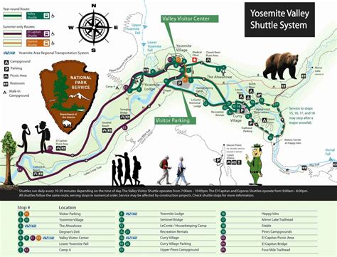 Yosemite Valley Shuttle Map London Top Attractions Map