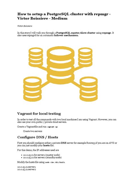 how to setup a postgresql cluster with repmgr by victor boissiere medium unduh gratis pdf