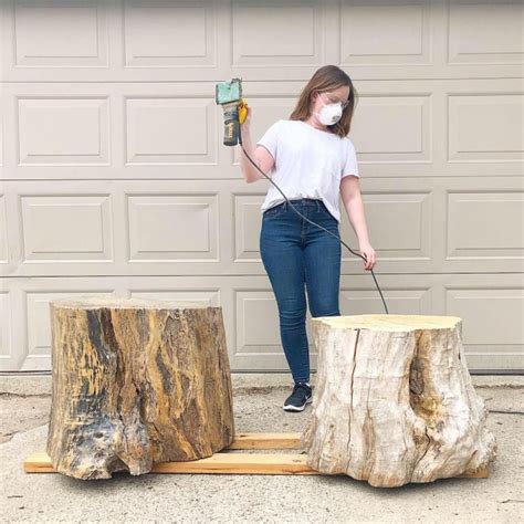 Diy Tree Stump Coffee Tables One Room Challenge Week Holland