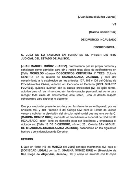 Formato Demanda De Divorcio Incausado Giovana Vs The Best Porn Website