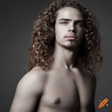 Portrait Of A Handsome Man With Long Curly Hair On Craiyon
