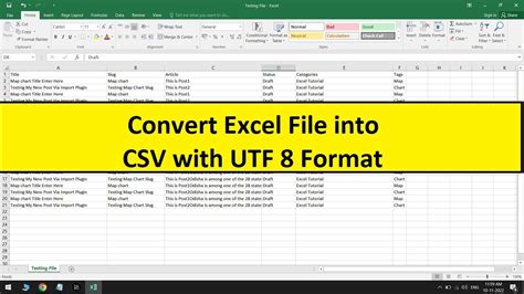 How To Convert Excel File Into Csv With Utf Format Youtube