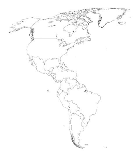 Mapa de América para imprimir Político Físico Mudo Con nombres