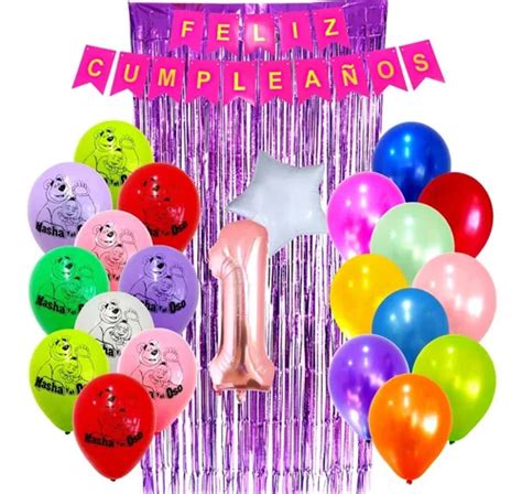Combo Kit Deco Fiesta Globos Masha Y El Oso En Venta En Lomas De Zamora