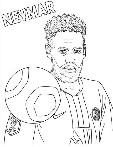 Coloriage neymar 4 Dessin gratuit à imprimer