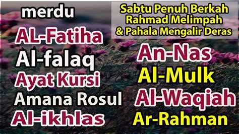 Sabtu Berkah Bacaan Sangat Merdu Surat Al Fatihah Ayat Kursi Al