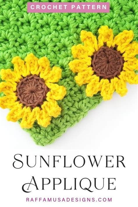 How To Crochet A Sunflower Applique VIDEO Tutorial Free Crochet