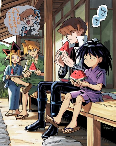 Mutou Yuugi Kaiba Seto Jounouchi Katsuya And Kaiba Mokuba Yu Gi Oh