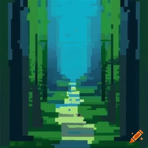 Pixel Art Of A Forest Path On Craiyon