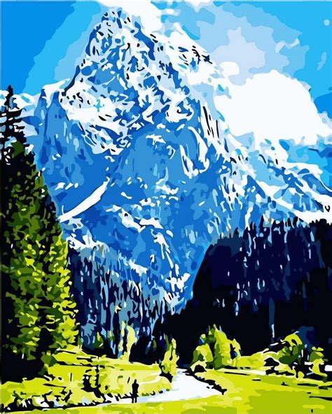 Artnapi 40x50cm Malowanie Po Numerach Górski krajobraz Na