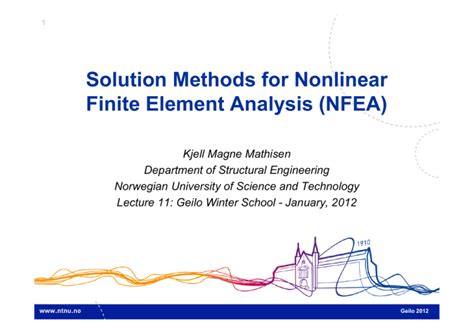 solution methods for nonlinear finite element analysis