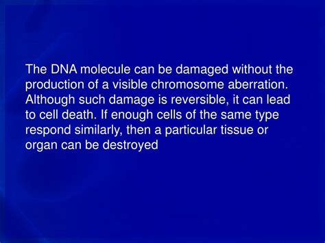 PPT Radiation Effects On DNA And Chromosomes PowerPoint Presentation