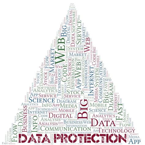 Data Protection Vector Word Cloud Made With Text Only Stock Vector