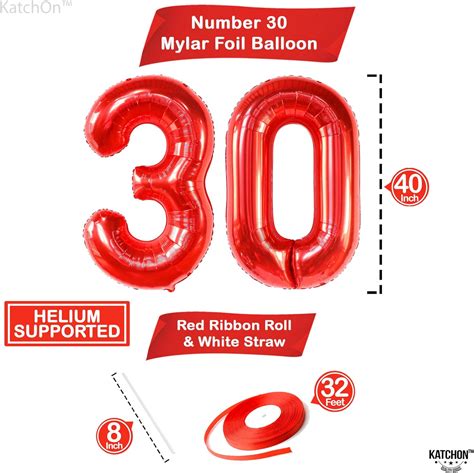 Katchon Globo Rojo Del N Mero De Pulgadas Globos Rojos De Mylar