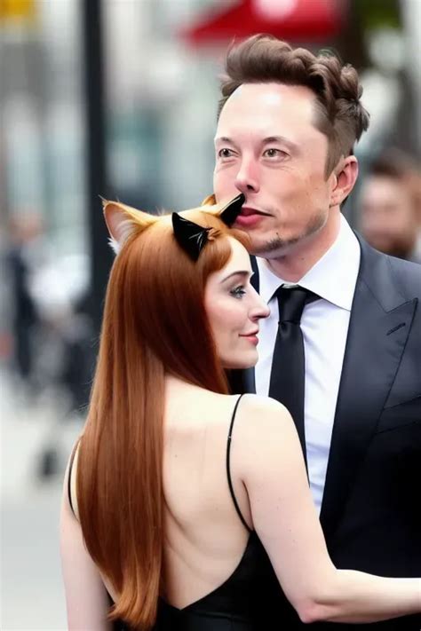 Dopamine Girl Cat Girl With Elon Musk At A Date The Girl Has Cat
