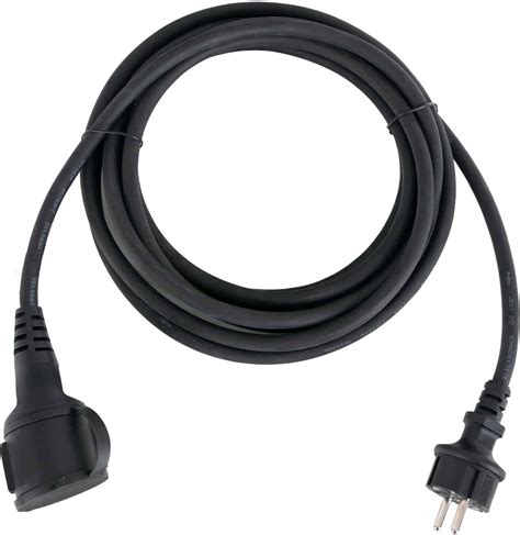 Meister Schutzkontakt Verlängerung 3 m Kabel schwarz