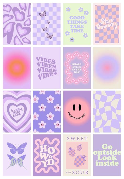 Pastell Wallpaper Preppy Wallpaper Purple Wallpaper Collage Mural