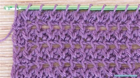 Patrón Punto Reversible de Crochet Tunecino Fácil y Rápido Patronarte