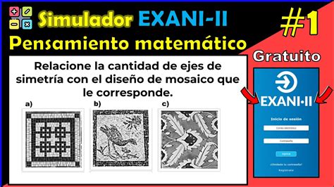 EXANI II 2023 Simulador Pensamiento Matemático Ejes de simetría