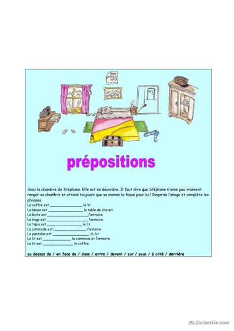 136 Prépositions Français FLE fiches pedagogiques pdf doc