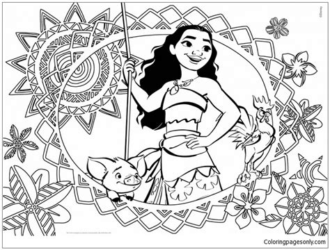 Coloriage de la couverture de Moana Coloriages gratuits à imprimer