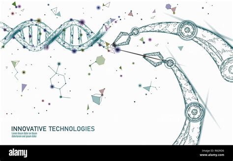 DNA 3D Structure Editing Medicine Concept Low Poly Polygonal Triangle