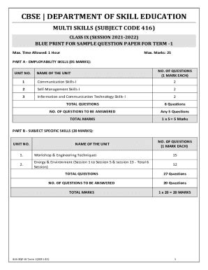 Fillable Online MULTI SKILLS SUBJECT CODE 416 Fax Email Print PdfFiller