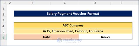 How To Create A Salary Payment Voucher Format In Excel