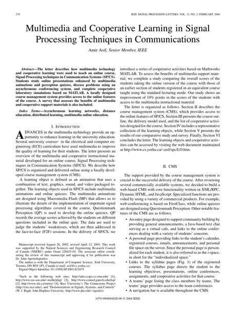 pdf multimedia and cooperative learning in signal processing techniques in communications