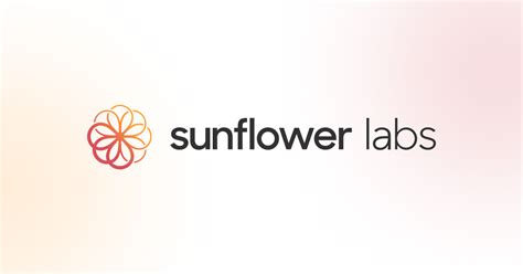 The Sunflower Labs Logo Is Shown On A White Background With Pink And