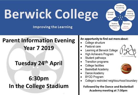 Information Evening Flyer 2019 Berwick College