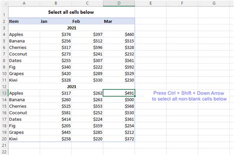 How To Select Multiple Cells In Excel Non Adjacent Visible With Data