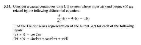 Solved Consider A Causal Continuous Time Lti System Chegg