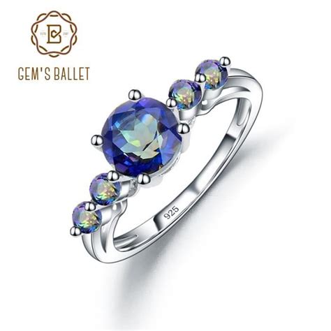 Bague De BALLET En Argent Sterling 925 Avec Topaze Mystique Naturelle