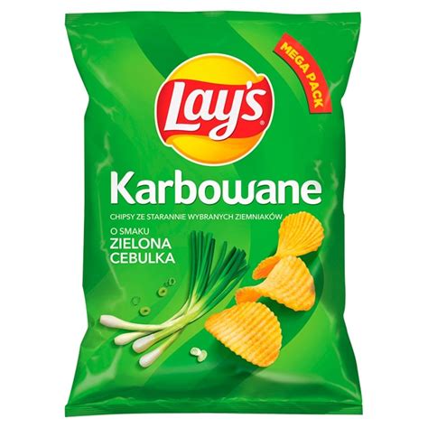 Lay S Chipsy Ziemniaczane Karbowane O Smaku Zielona Cebulka G