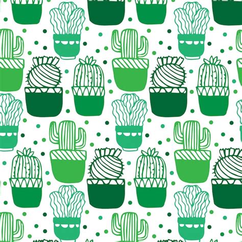 Premium Vector Cactus Seamless Pattern Vector Background
